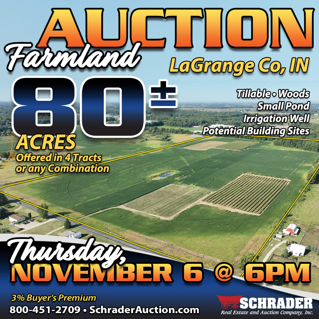 FARMLAND AUCTION - FARMLAND AUCTION - 80+/- ACRES OFFERED IN 4 TRACTS ...